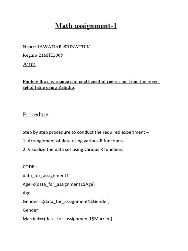 21mti1005 Math Assignment | PDF | Teaching Methods & Materials | Computers