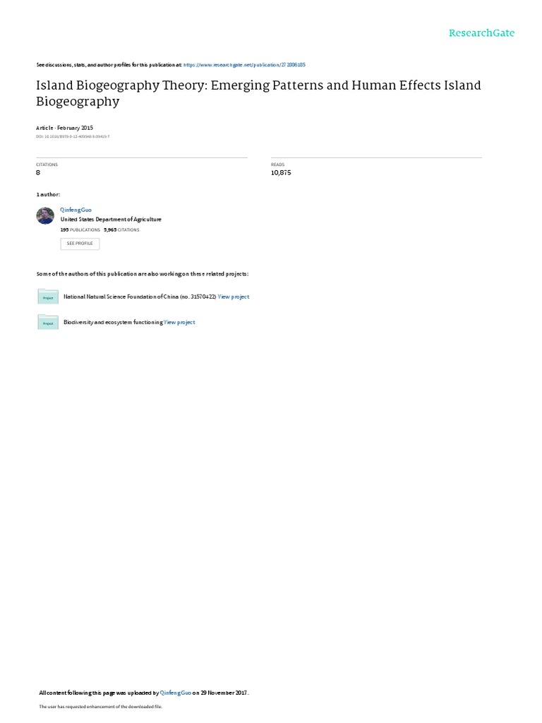 Island Biogeography: Patterns & Human Impact | PDF | Biogeography | Species