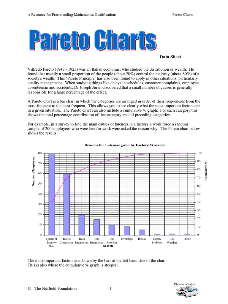 Pareto Charts Explained for Identifying Main Causes of Problems | PDF