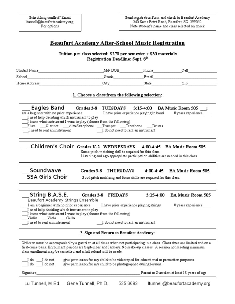 BA Registration - After School - Final | PDF | Behavior Modification ...
