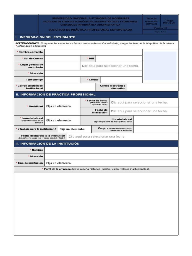 Formulario PPS-IA-01 | PDF