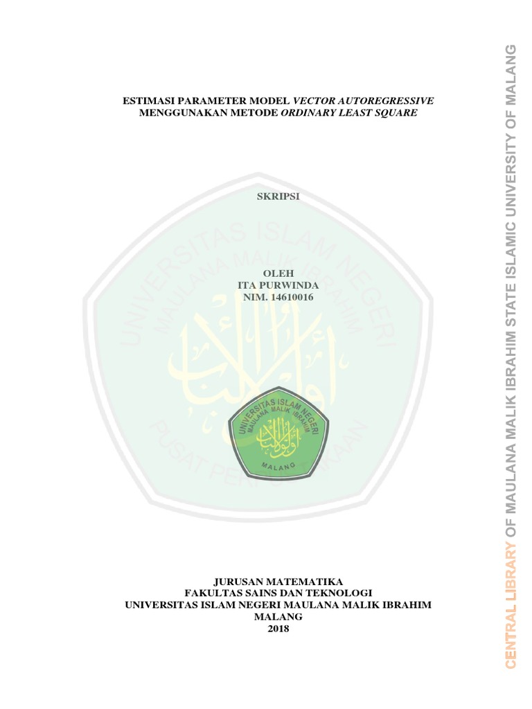 Estimasi Parameter Model Vector Autoregressive Menggunakan Metode Ordinary Least Square | PDF