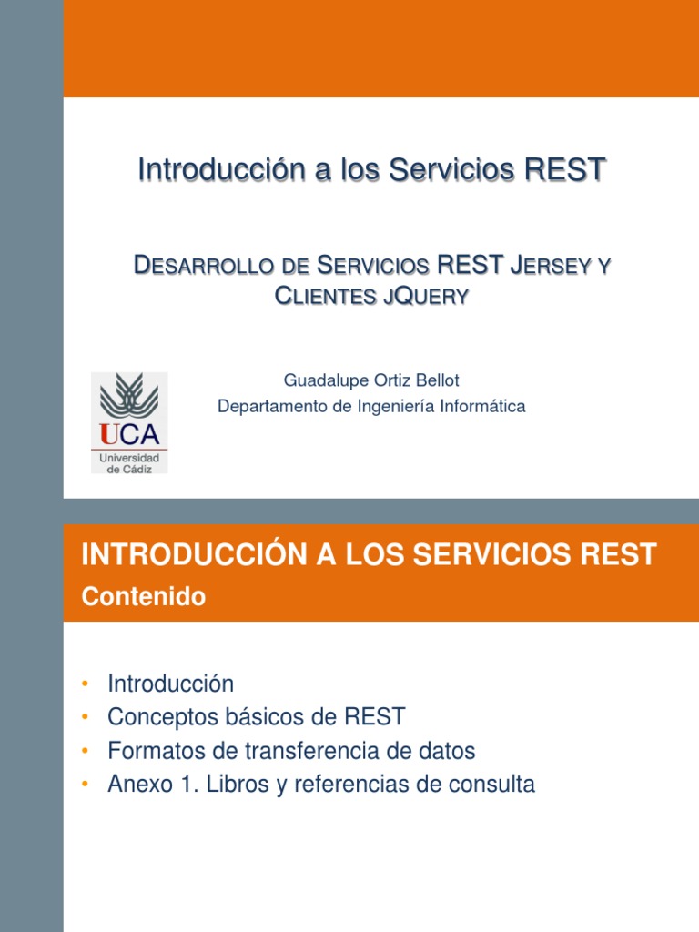 Introducción Servicios REST | PDF | Transferencia de estado ...