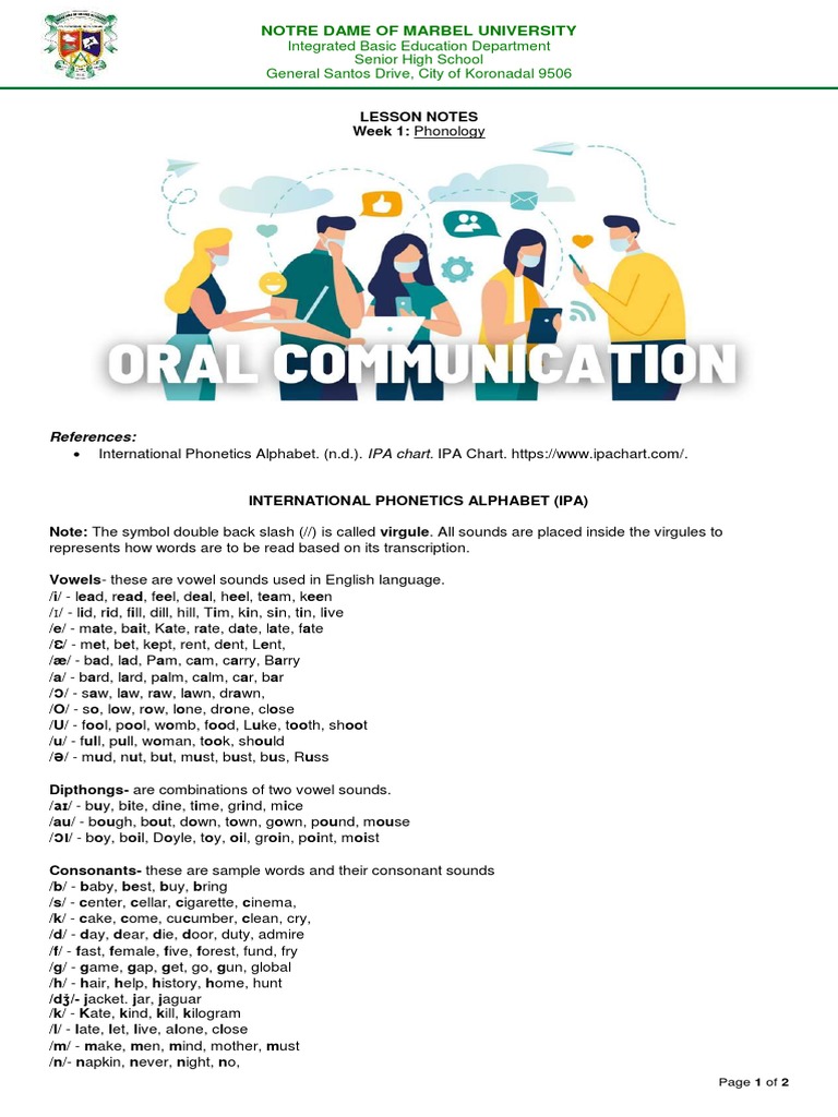 Week 1 Lesson Note | PDF | Linguistics | Phonetics