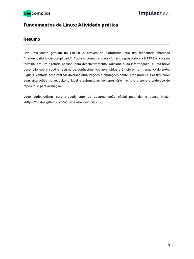 Fundamentos de Linux - Atividade Pratica 5 | PDF