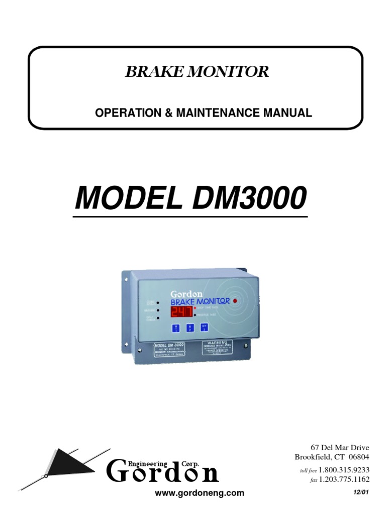dm3000 Brake Monitor Manual | PDF | Relay | Belt (Mechanical)