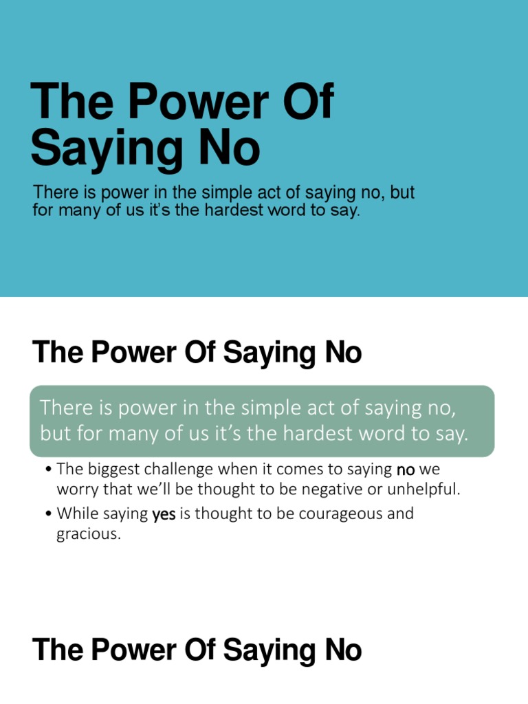 1672 The Power of Saying No | PDF