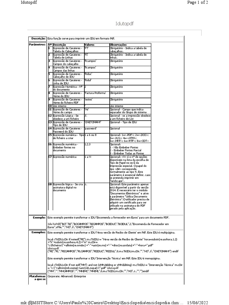 PHC Idu para PDF | PDF | Informática