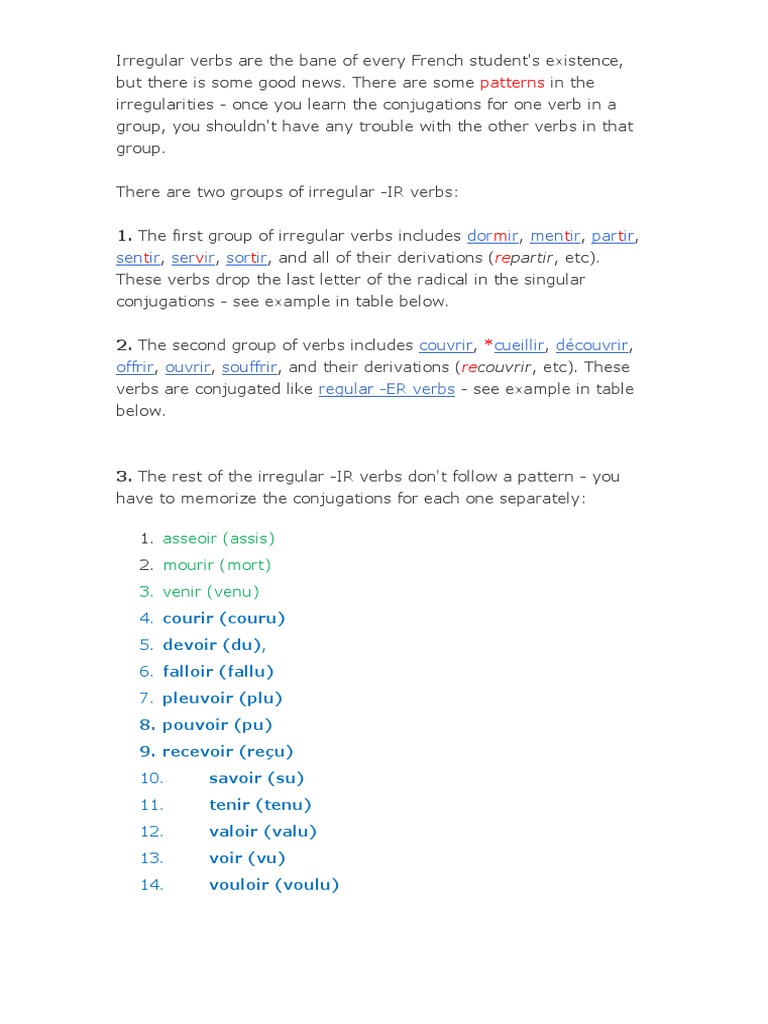 Irregular verbs_PART 1 | PDF | Grammatical Conjugation | Morphology