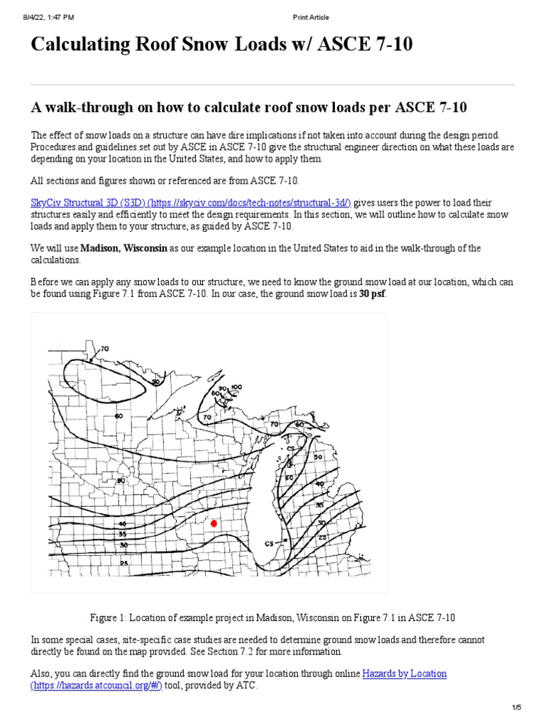 Print Article (Skyciv Snow Load ASCE 7-10) | Download Free PDF | Roof ...