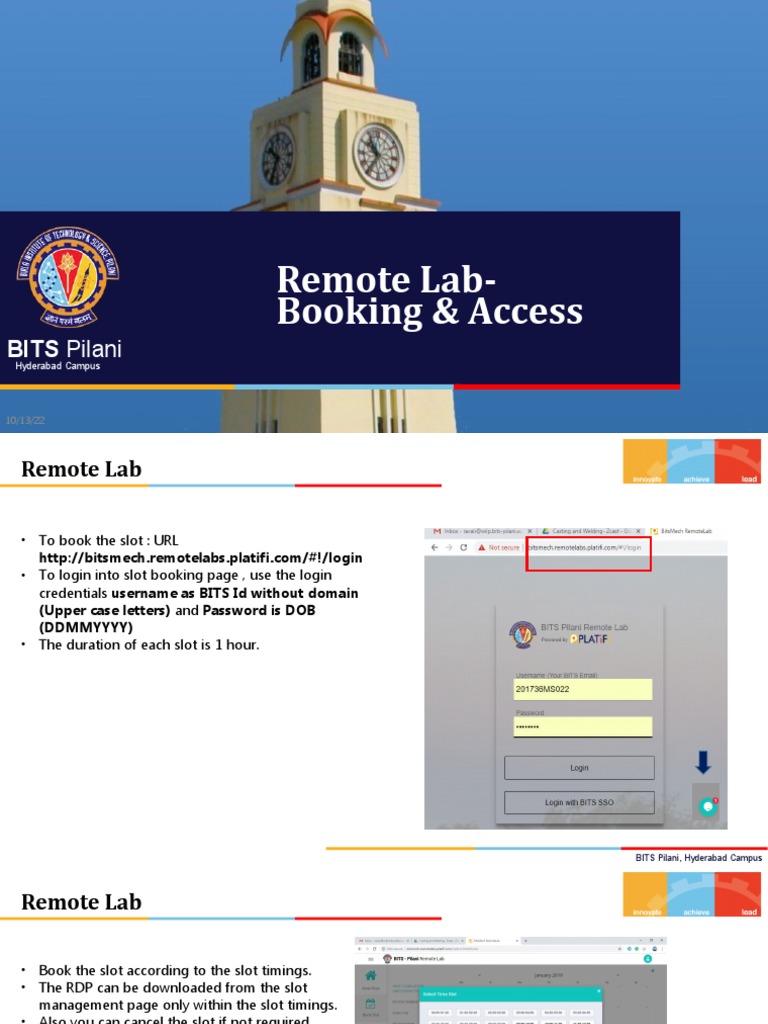 Slot Booking - Remote Lab | PDF