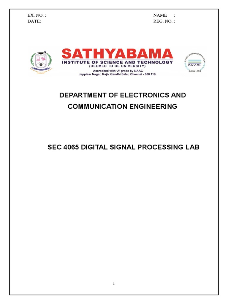 DSP Lab Manual 22.1.2021 | Download Free PDF | Central Processing Unit | Filter (Signal Processing)