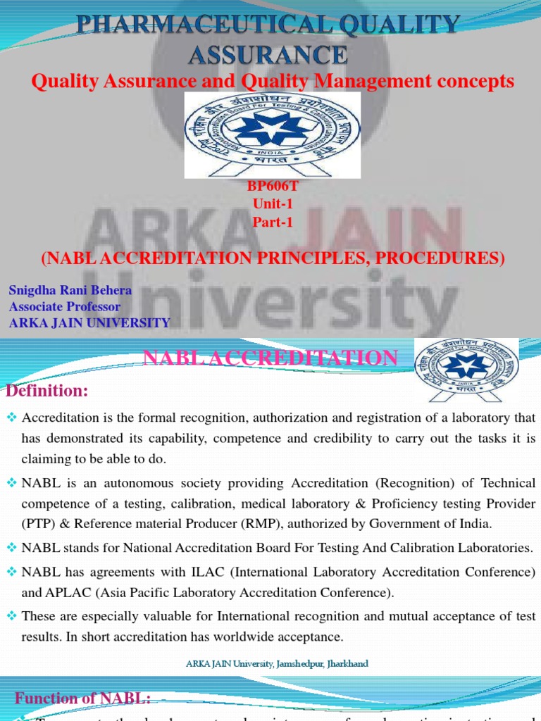 Qa&Qmc Unit 1 Part Vi Nabl Accreditation | PDF | Business
