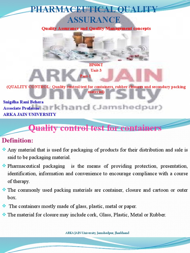 Qa&Qmc Unit 3 Part I Quality Control | PDF | Packaging And Labeling | Water