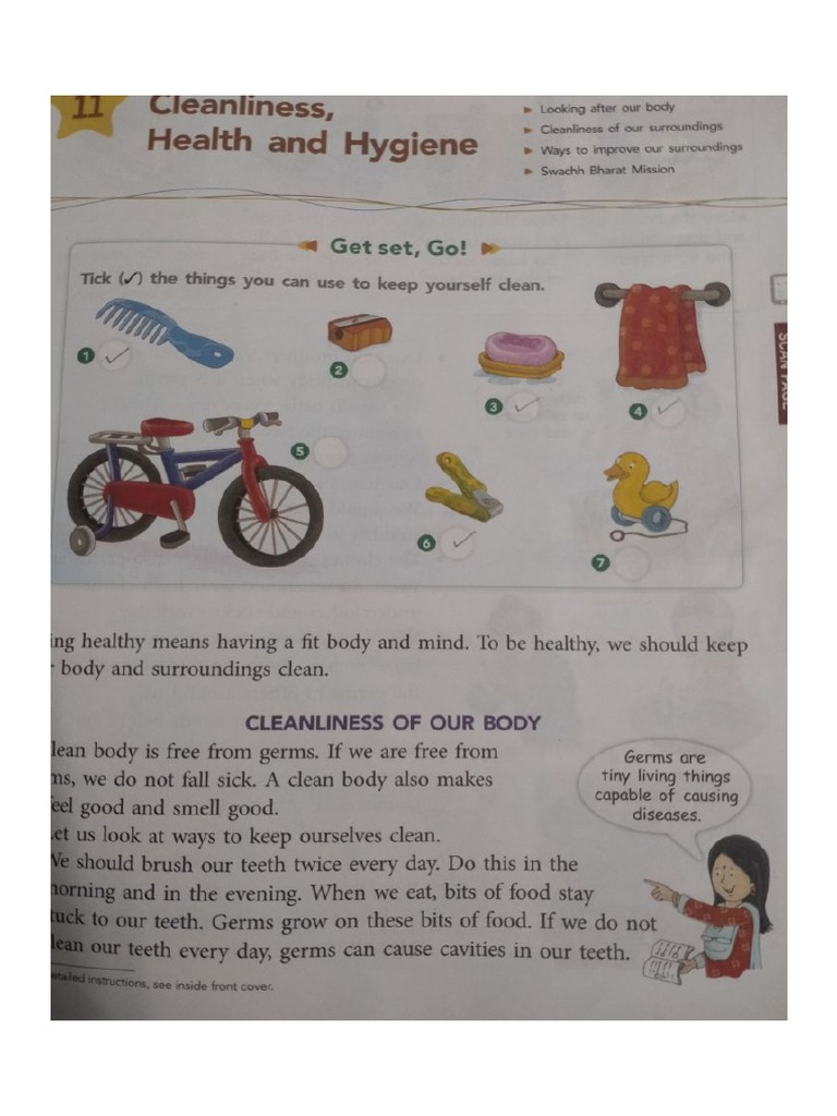 Le.11 Cleanliness, Health and Hygiene T.B Exersise | PDF