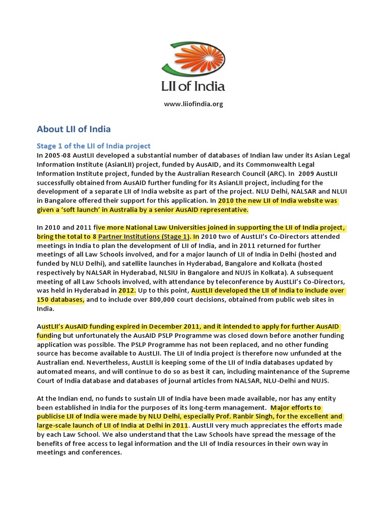 LII of India | PDF | Government | Justice