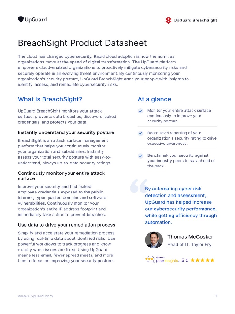 UpGuard BreachSight Datasheet | PDF