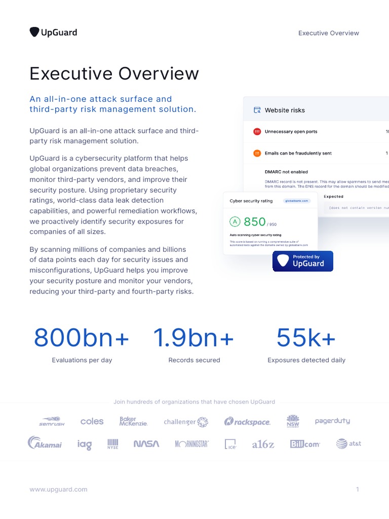 UpGuard Executive Overview | PDF | Security | Computer Security