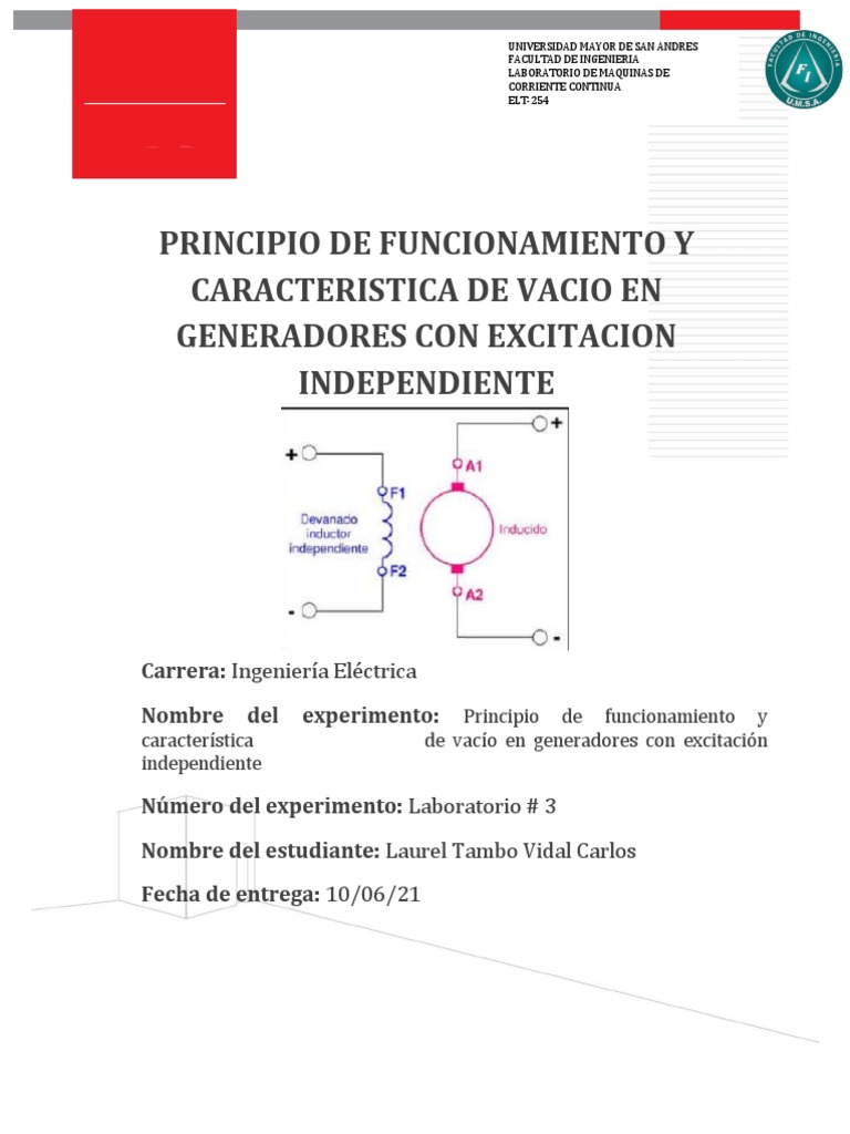 Laurel Tambo Vidal Carlos Elt-250 | PDF | Generador eléctrico | Inductor