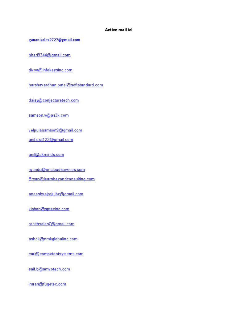 Email Recruiters Mail Id | PDF