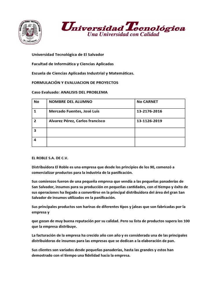 Análisis Del Problema | PDF