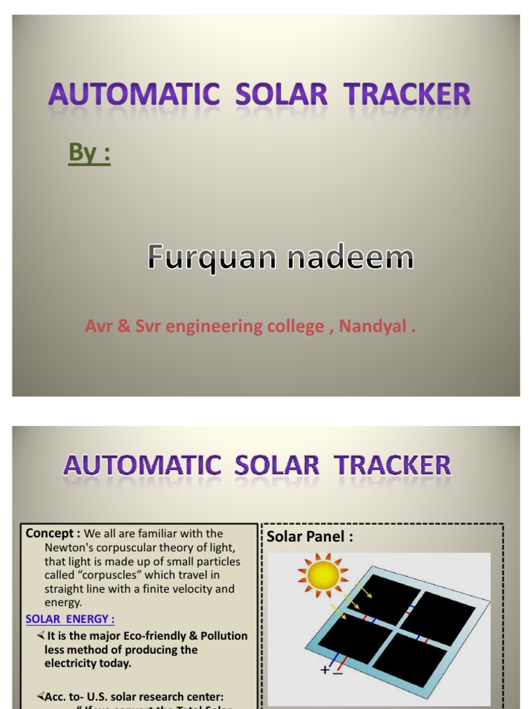Solar Tracker | PDF | Energy Conversion | Forms Of Energy