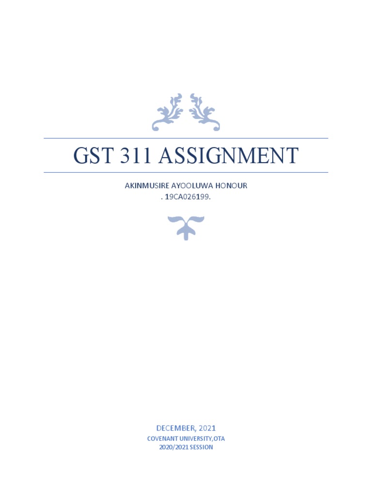 GST 311 Assignment | PDF | Pasta | Spaghetti