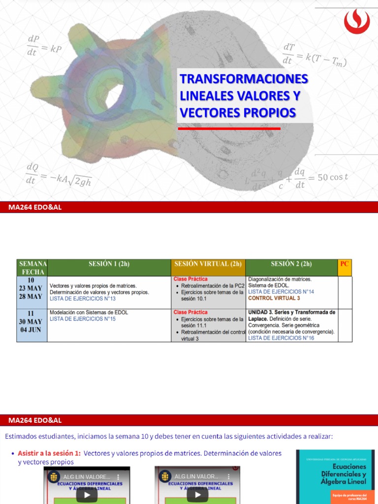 MA264 - Sesión 10.1 Valores y Vectores Propios Versión Profesor | PDF | Valores propios y ...