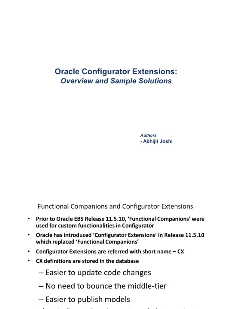 Oracle Configurator Extensions | PDF | Java (Programming Language) | Oracle Database