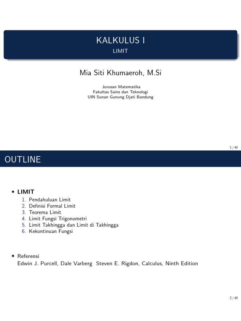 (Note) Kalkulus 1 LIMIT | PDF