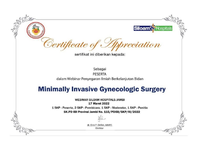Contoh Sertifikat Webinar | PDF