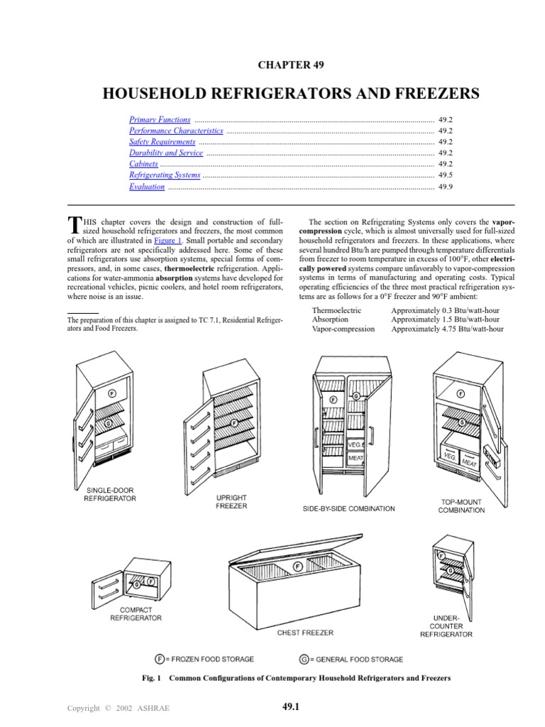 Household Refrigerators and Freezers | PDF | Refrigerator | Ice