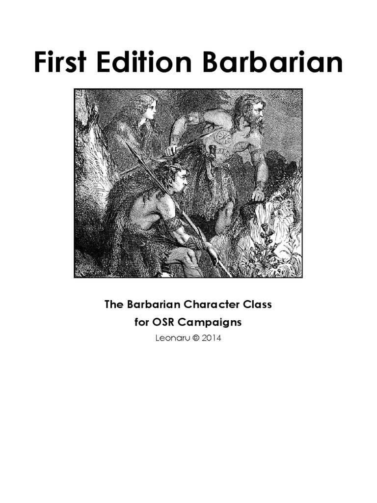 OSRIC Class - First Edition Barbarian | PDF | Copyright | License