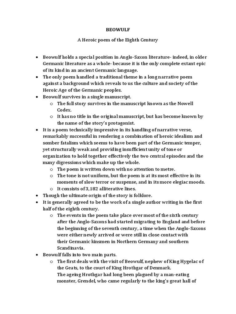 BEOWULF PDF | PDF | Beowulf