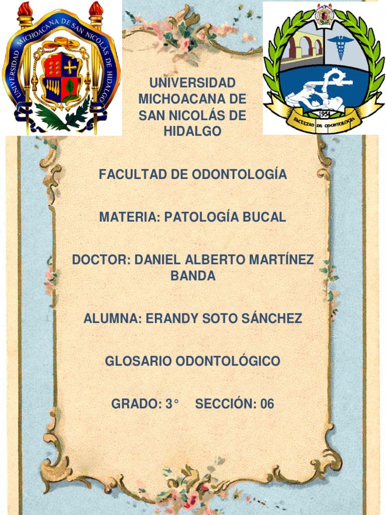 (Erandy Soto Sánchez) Glosario Odontológico | PDF | Odontología | Diente