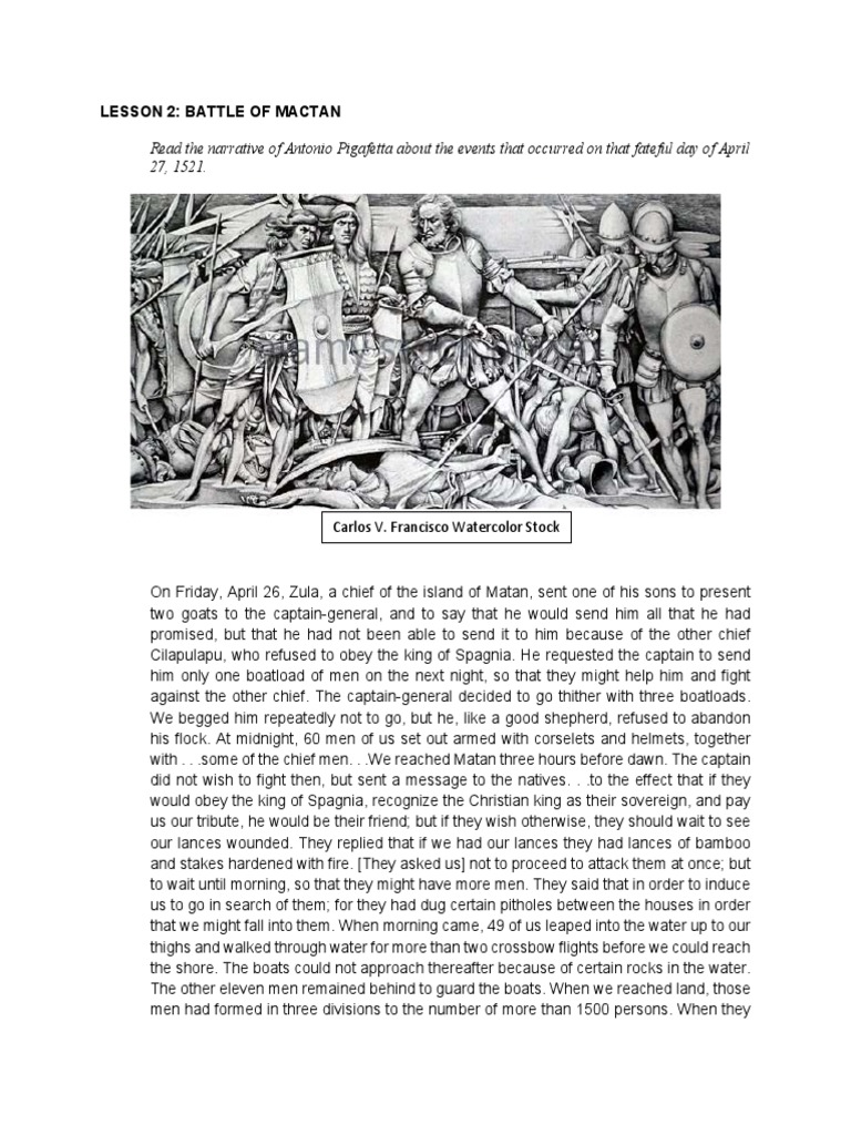 Battle of Mactan: Pigafetta's Account | PDF | Military