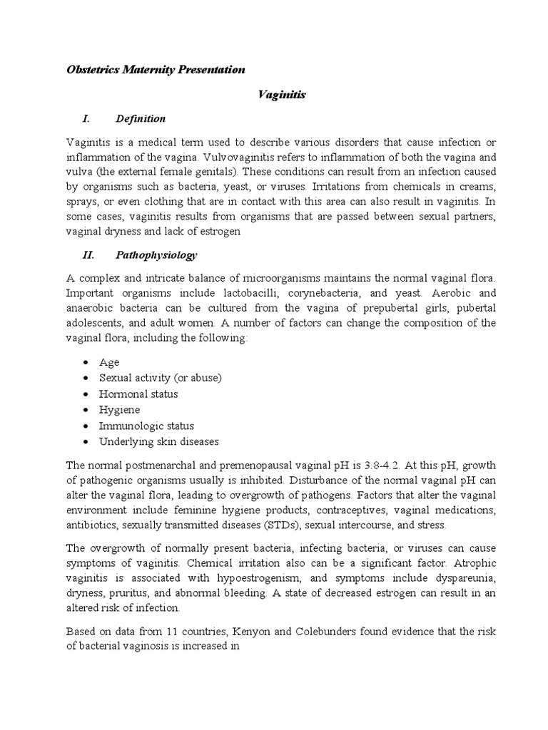 Understanding Vaginitis: Causes, Signs, Symptoms and Treatment | PDF ...