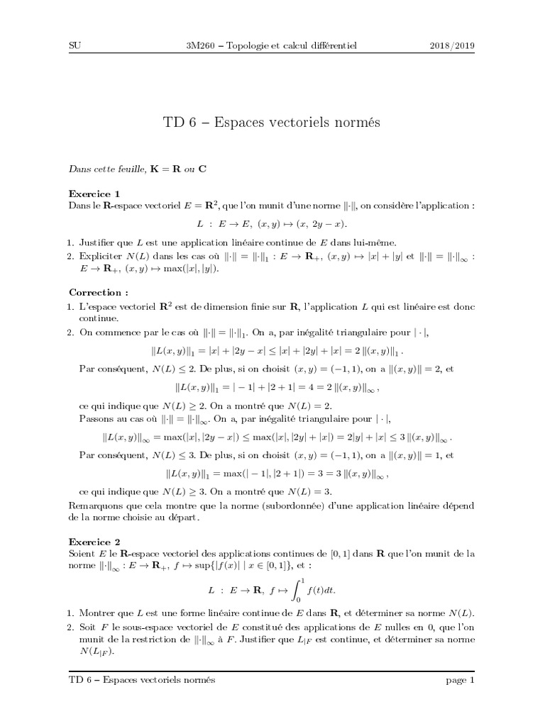 TD6 Evn | PDF | Relations mathématiques | Algèbre linéaire