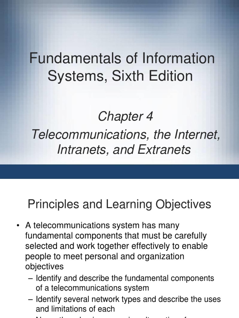Telecommunications, The Internet, Intranets, and Extranets Ch04 | PDF ...