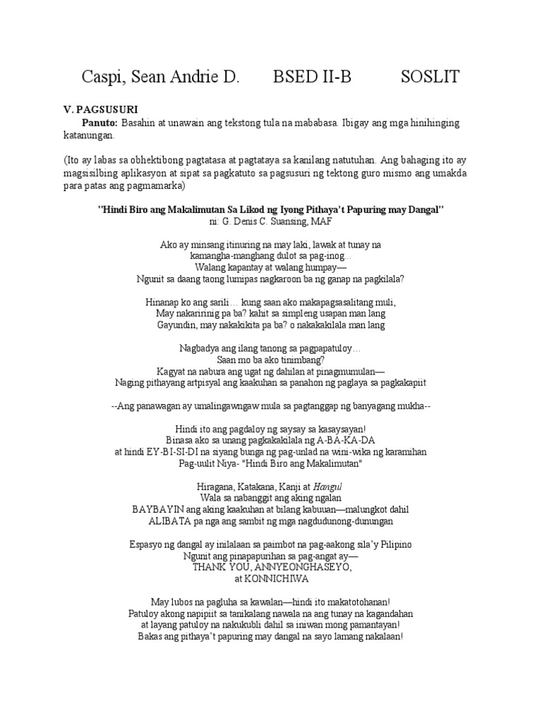 Huling Bahagi NG Pagsusulit | PDF