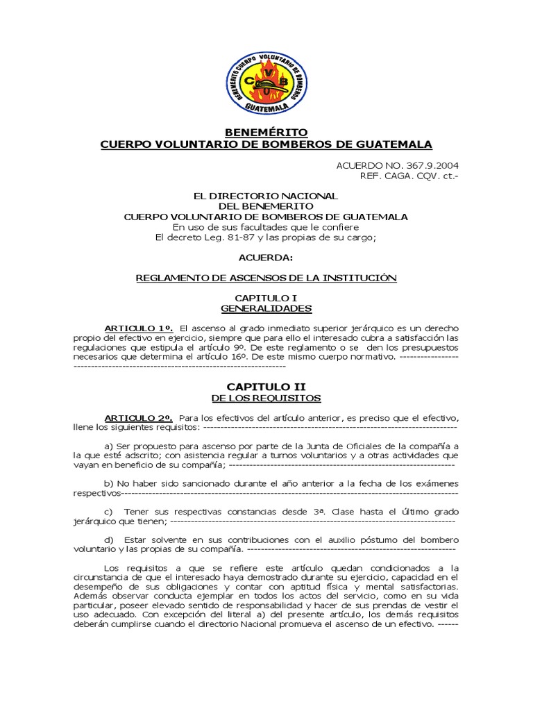 Reglamento de Ascensos CVB | PDF