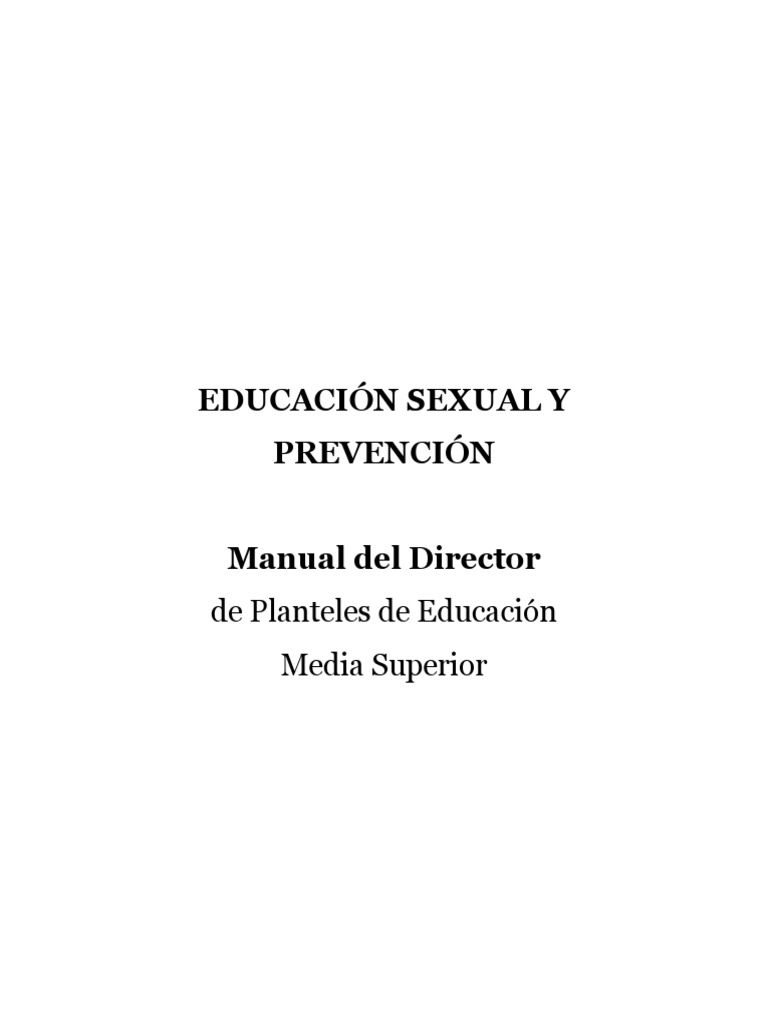 Manual Educación Sexual y Prevención | PDF | La sexualidad humana | Juventud