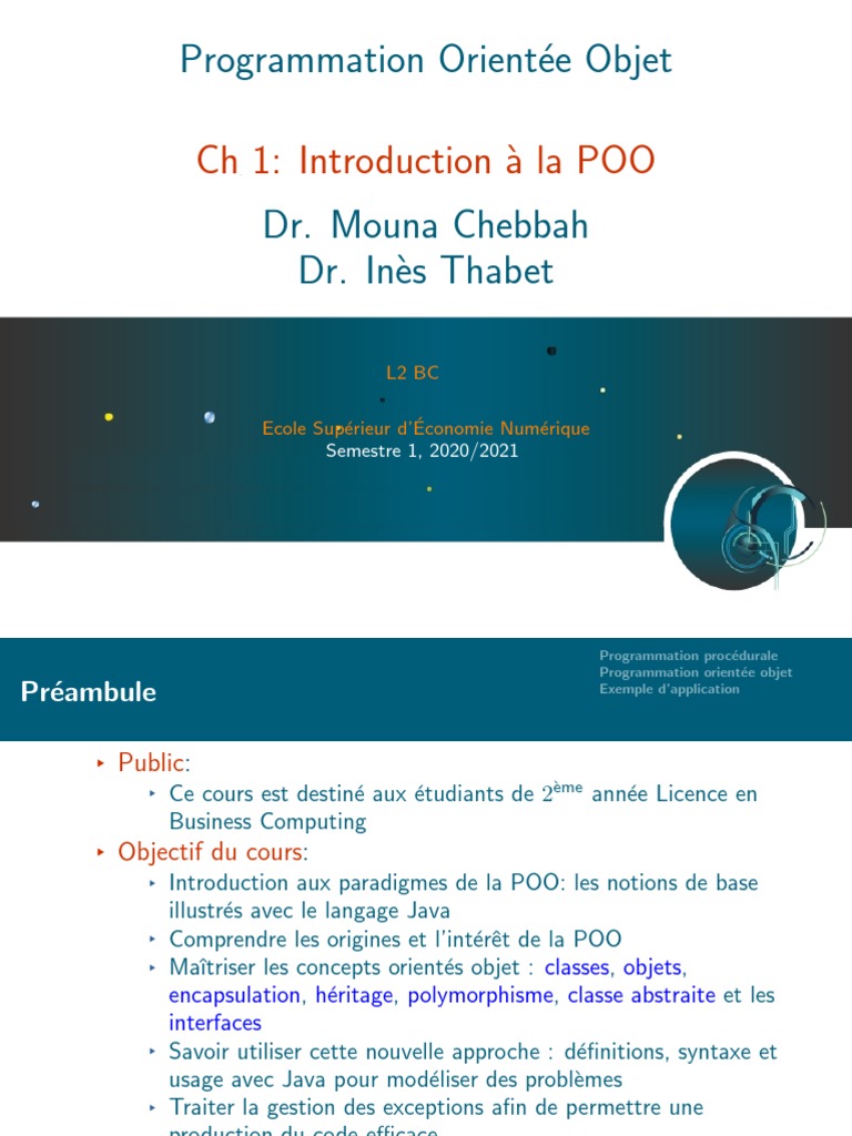 Chapitre 1 | PDF | Programmation informatique | Programmation orientée objet