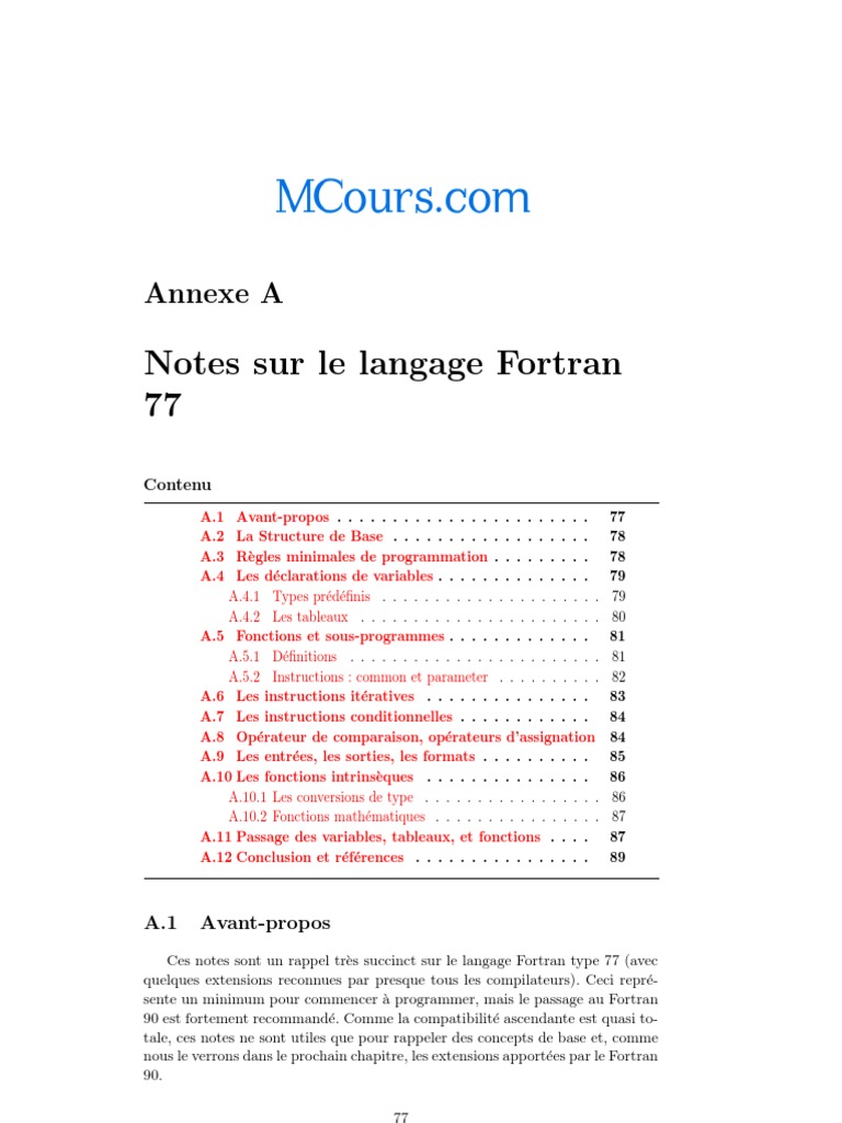 Note Fortran | PDF | Structure de contrôle | Programme informatique