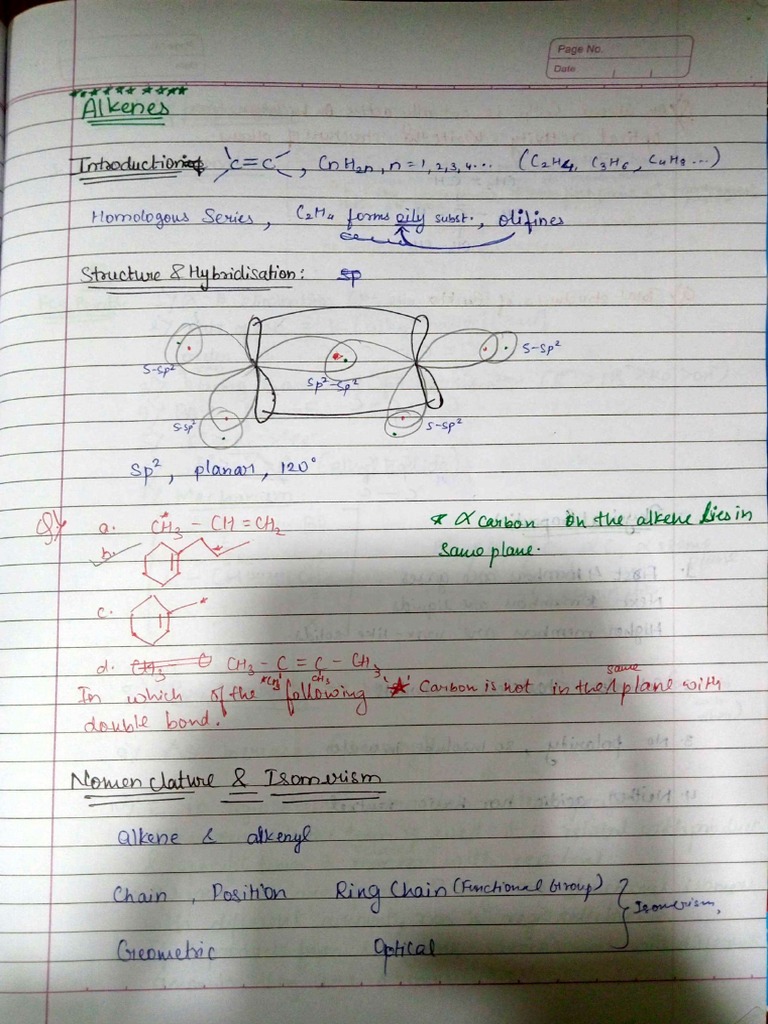 Alkenes JEE ADVANCED NOTES | PDF