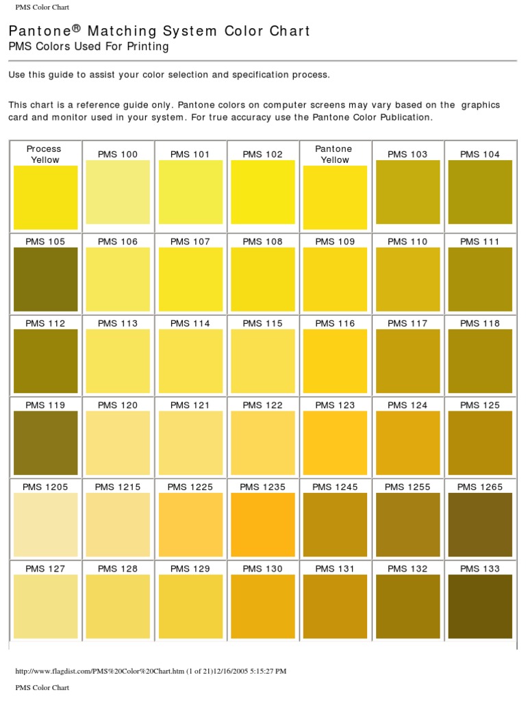 Pantone Color Chart (PMS) | PDF | Communication Design | Computer Graphics