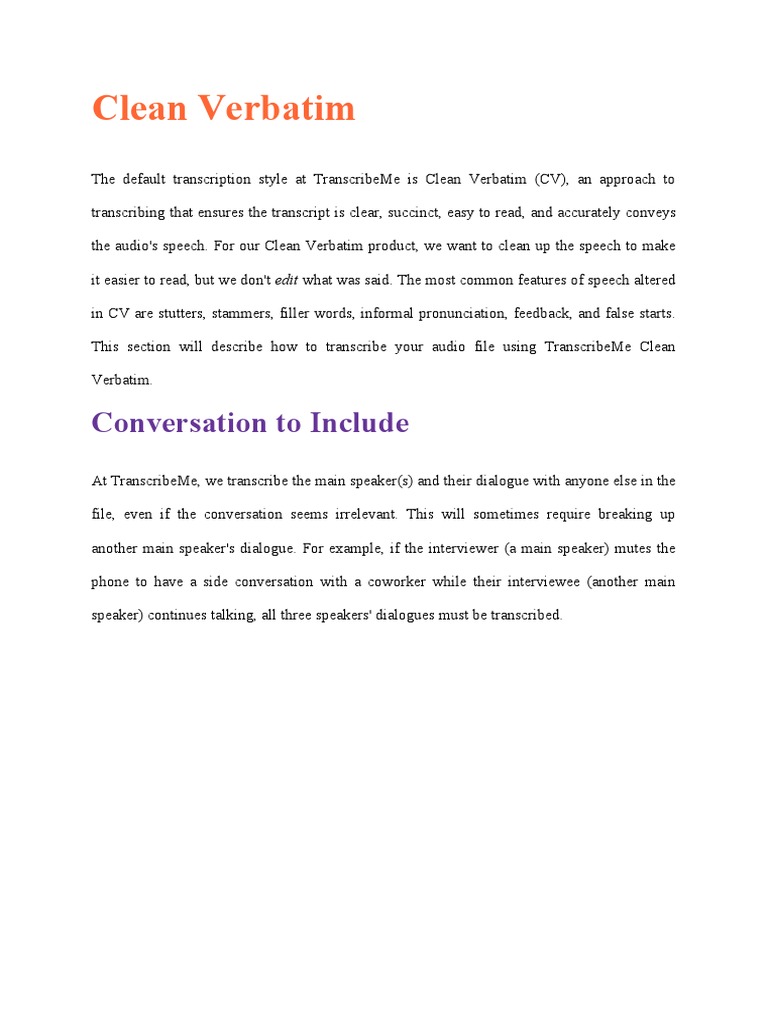 Clean Verbatim | PDF