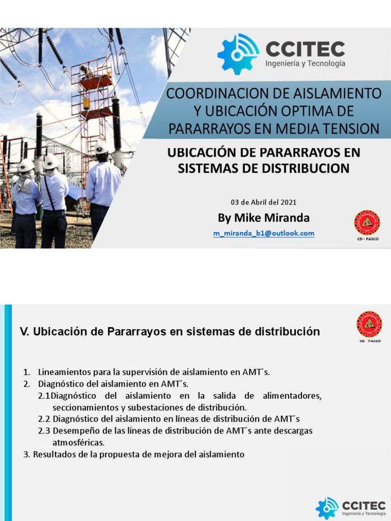 05 - Ubicacion de Pararrayos en Sistemas de Distribucion | PDF | Aislador (Electricidad) | Relámpago