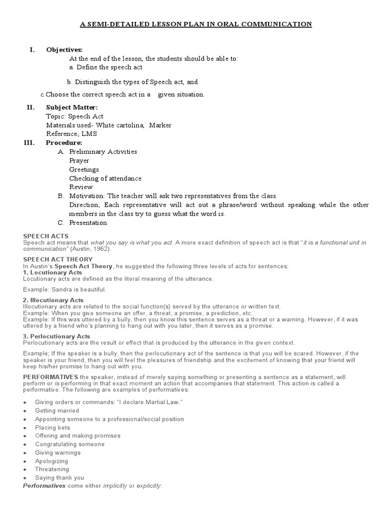 Lesson Plan Week 8 | PDF | Linguistics | Cognitive Science