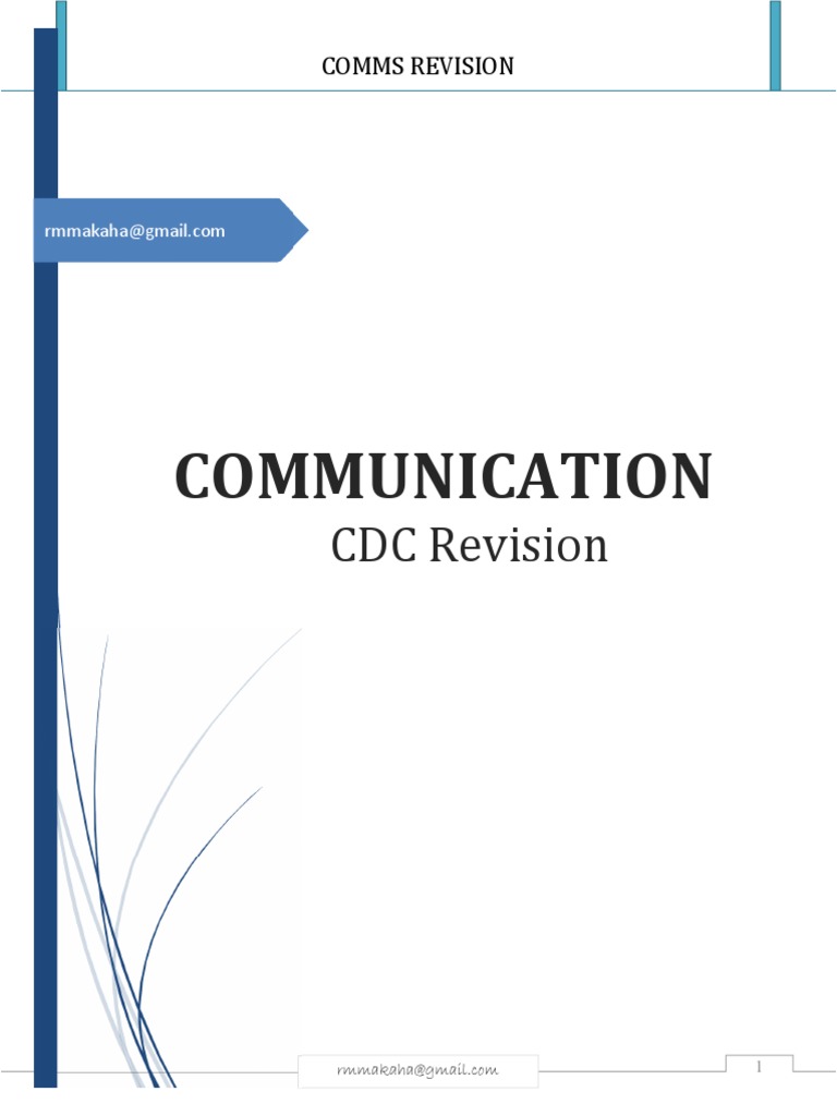 CDC Communication Revision 18 | PDF | Communication | Nonverbal ...